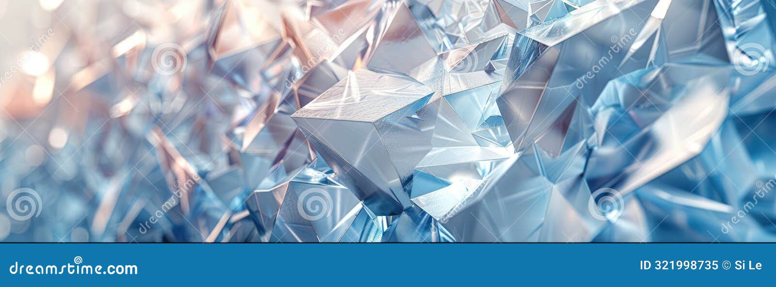 Crystal Blue Facets: Abstract Macro Texture For Panoramic Wallpaper And ...