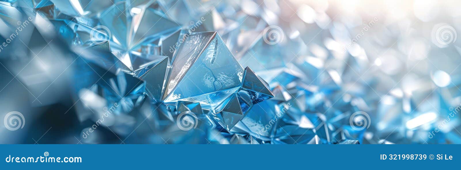 Crystal Blue Facets: Abstract Macro Texture For Panoramic Wallpaper And ...