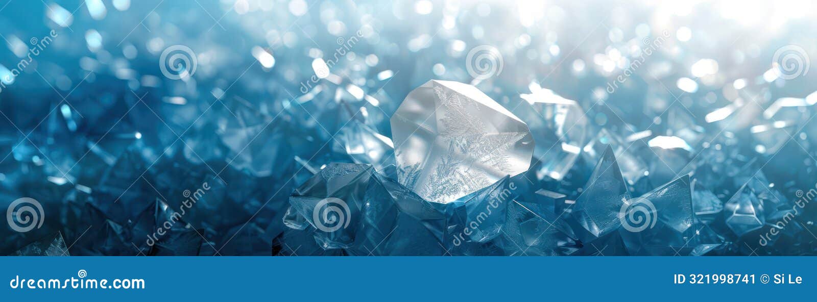 Crystal Blue Facets: Abstract Macro Texture For Panoramic Wallpaper And ...