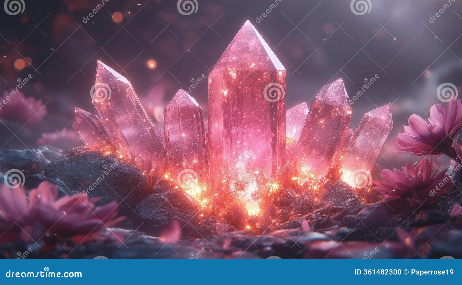Crystal Cascade: Pink Magic Radiance Steals the Spotlight Stock Photo ...