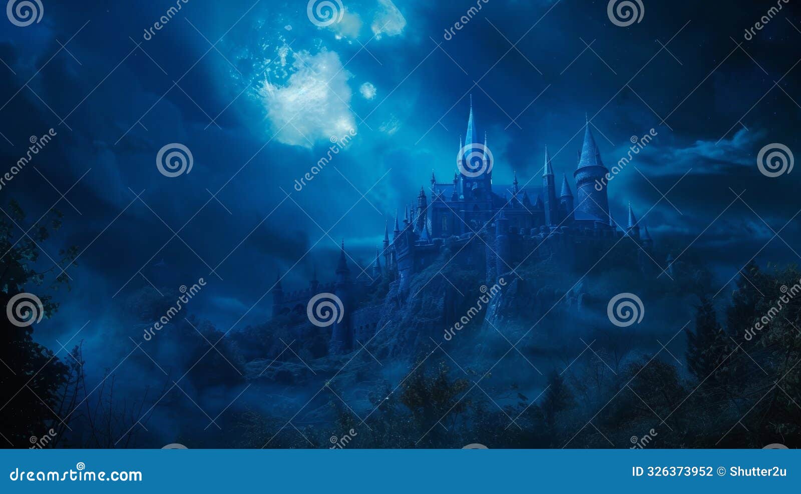 Crystal Castle Shimmering In The Moonlight Royalty-Free Stock Image ...