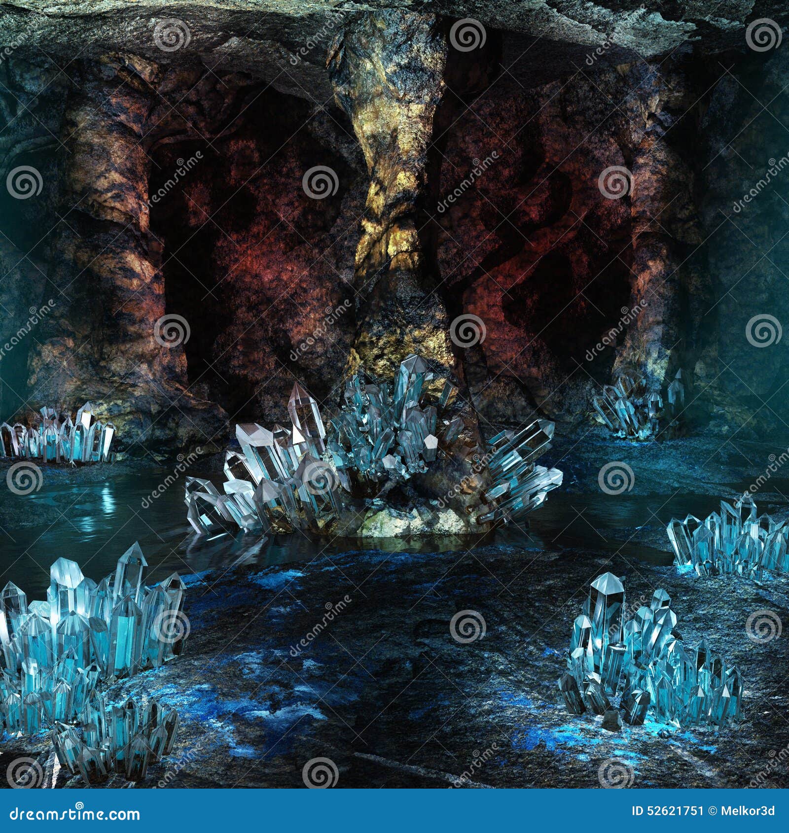 Crystal Cave stock de ilustración. Ilustración de caverna - 52621751