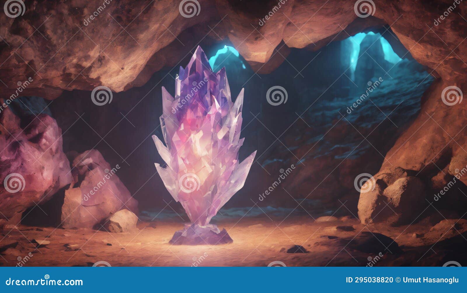 Crystal in a cave stock illustration. Illustration of natural - 295038820