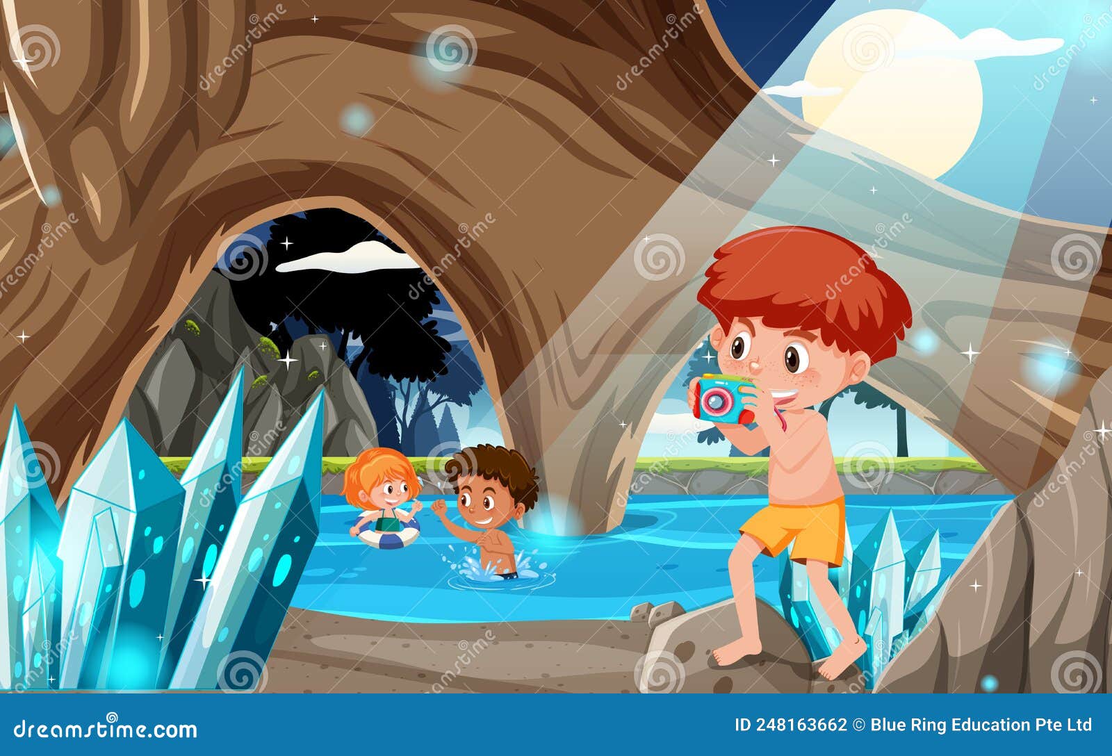 Explorer In A Cave Royalty-Free Cartoon | CartoonDealer.com #24298088