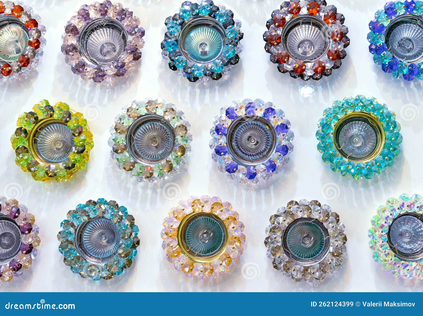 Crystal Ceiling Lights with Halogen and LED Lighting. Stock Image ...