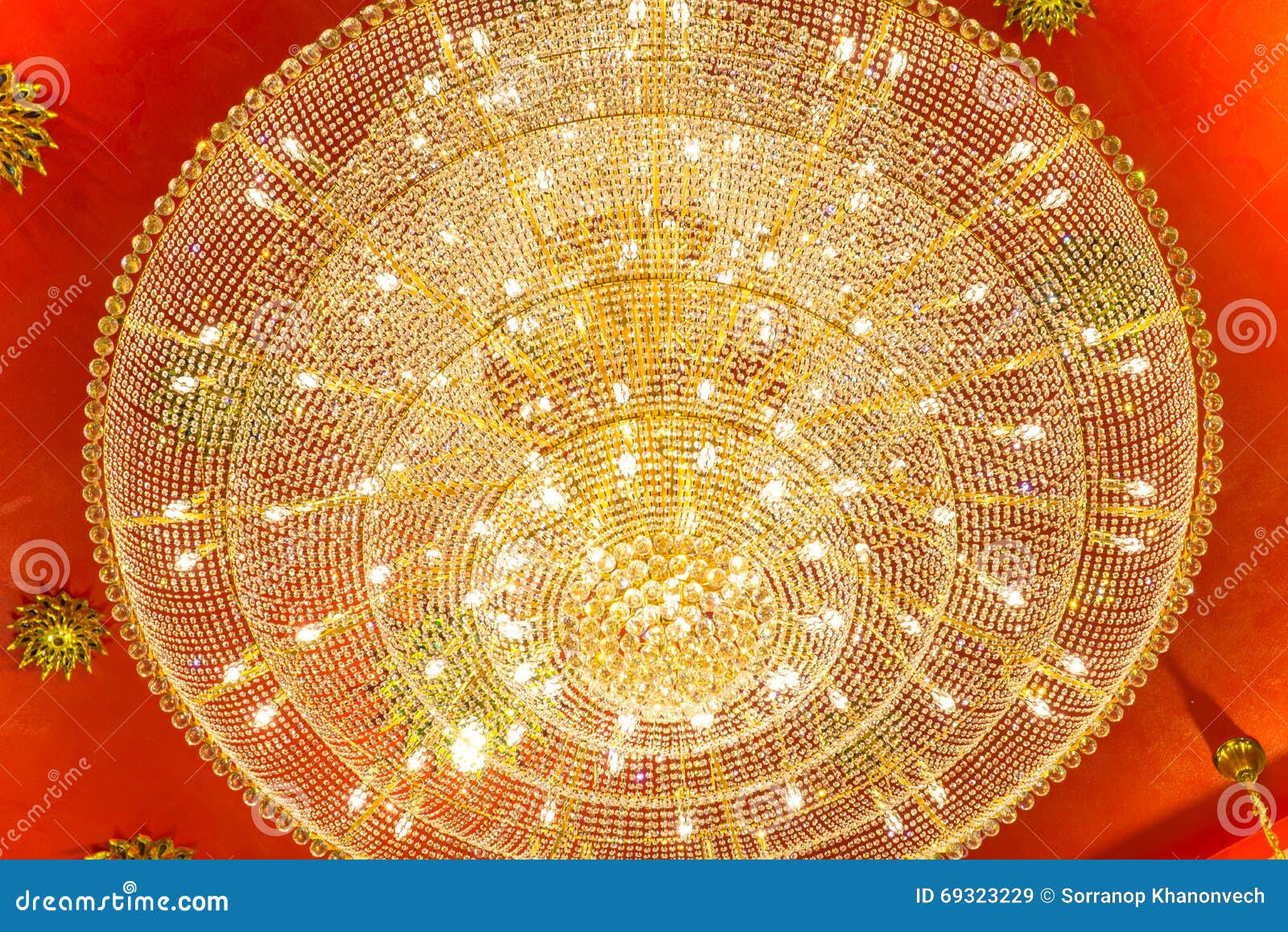 Crystal Ceiling Lights in Temple Stock Image - Image of temple, cafe ...