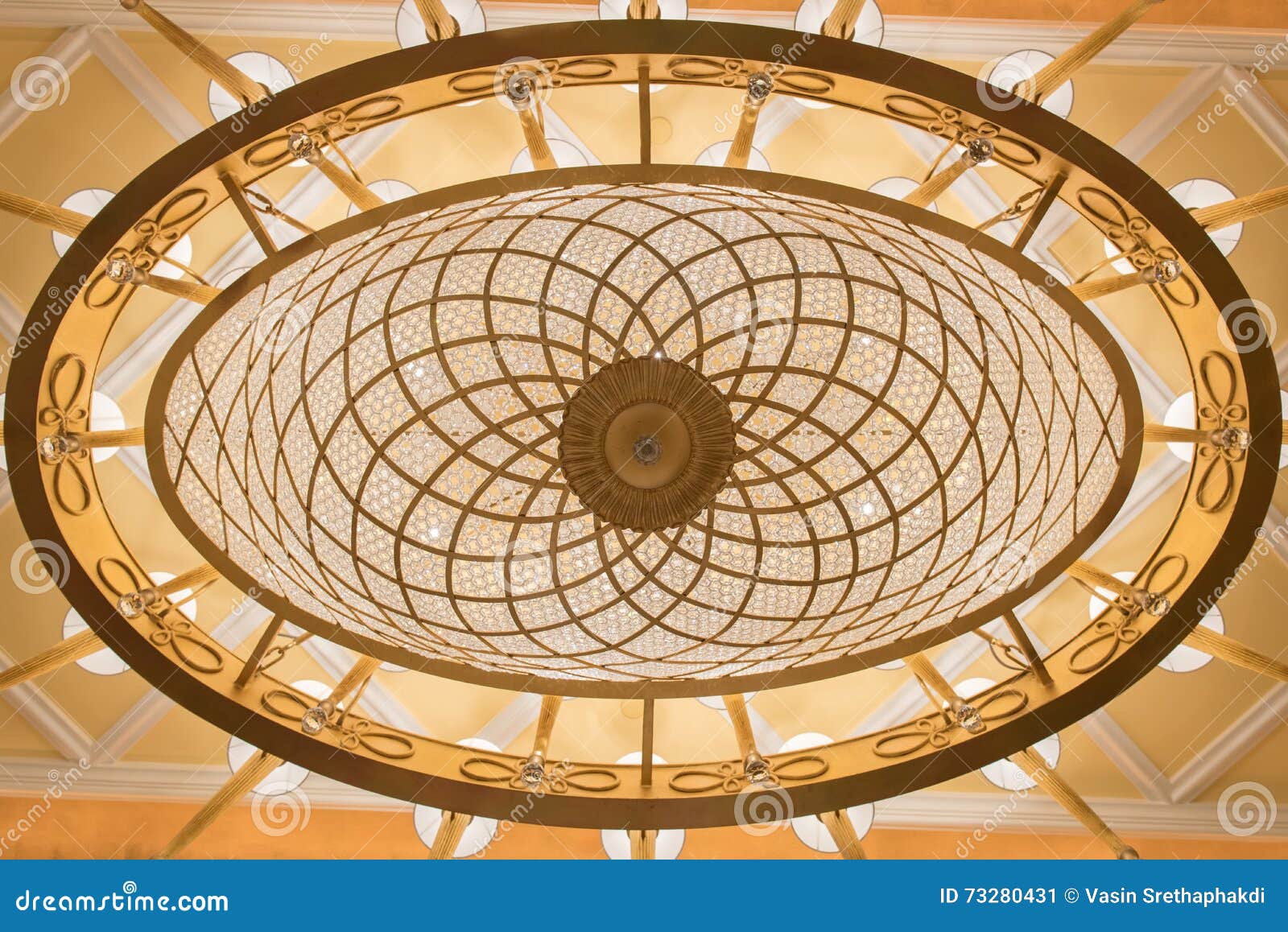 Crystal Chandelier Ceiling Lamps - Ellipse Stock Image - Image of retro ...