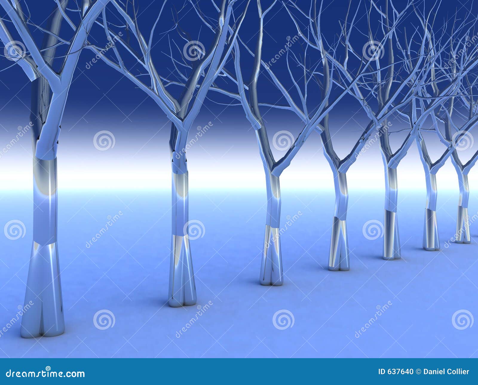 Crystal Chrome Trees stock illustration. Illustration of reflect - 637640