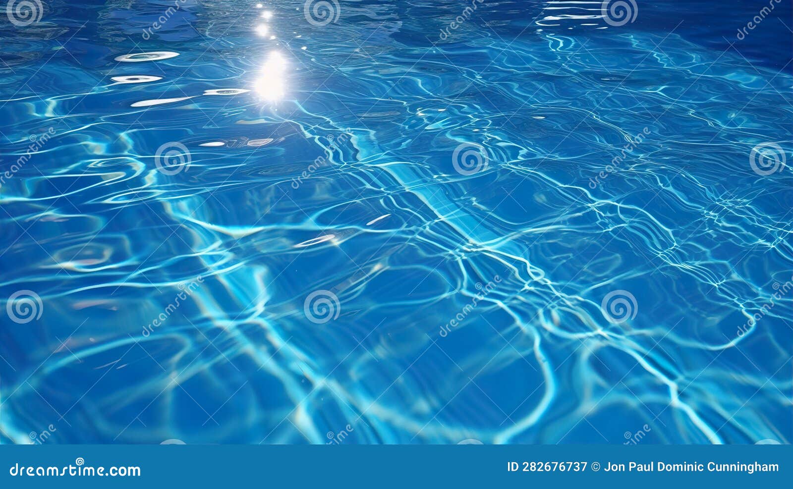 Crystal Clear Blue Pool Water Surface with Sunlight Reflections ...