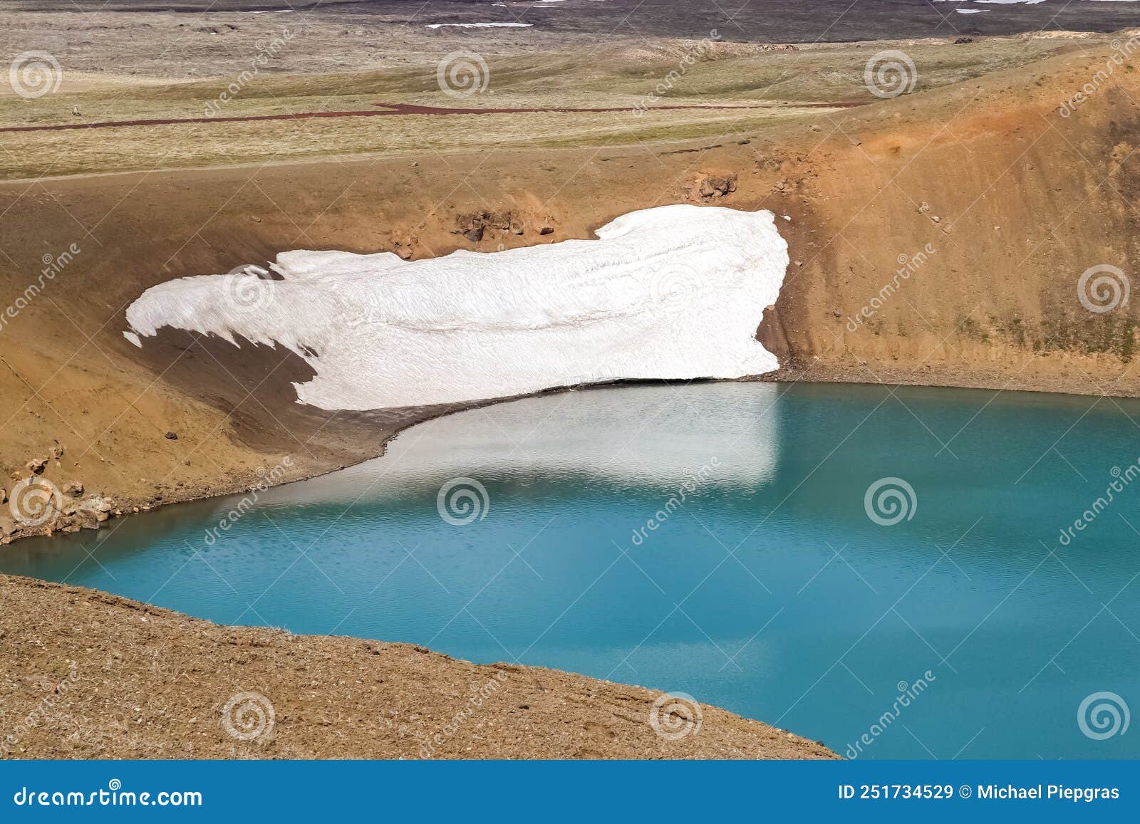 The Crystal Clear Deep Blue Lake Krafla on Iceland Stock Image - Image ...
