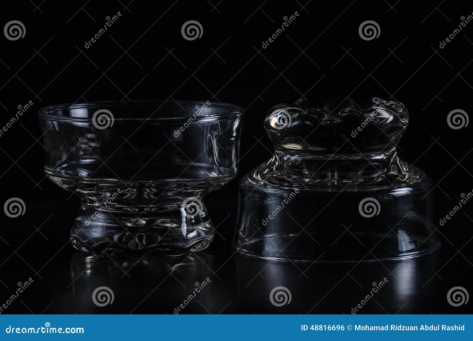 Crystal Clear Glass in Dark on Black Stock Photo - Image of clear ...