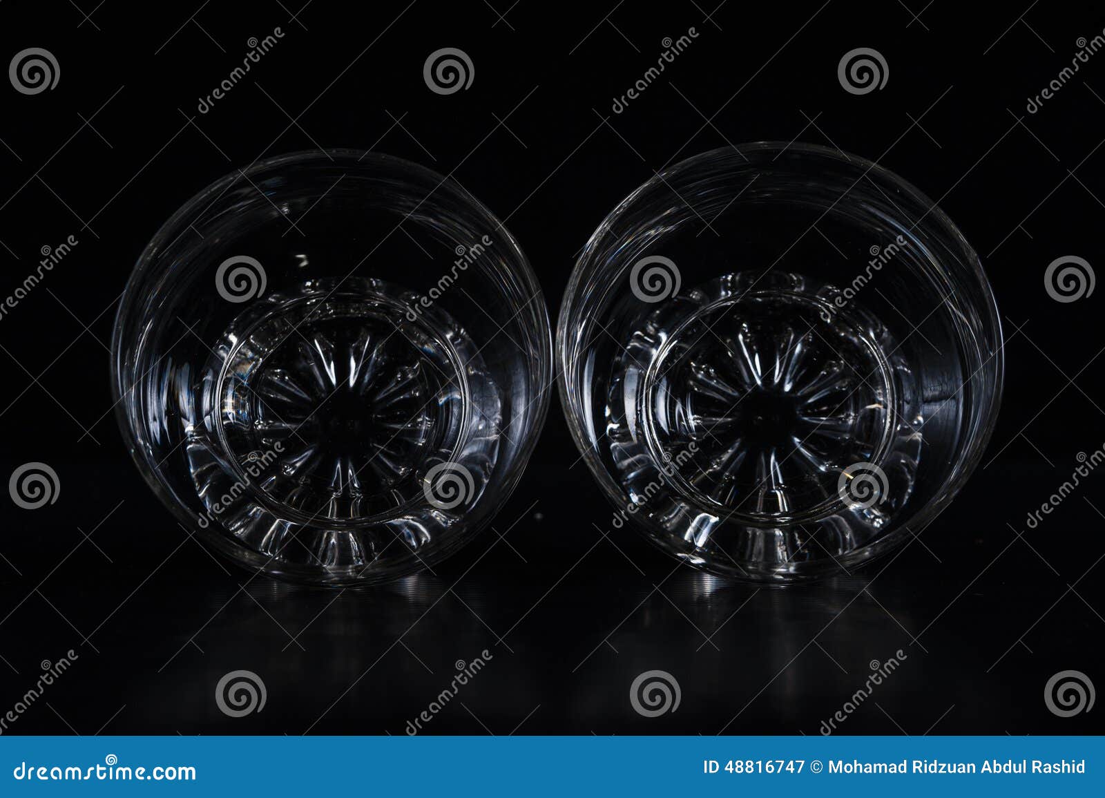 Crystal Clear Glass in Dark on Black Stock Image - Image of transparent ...