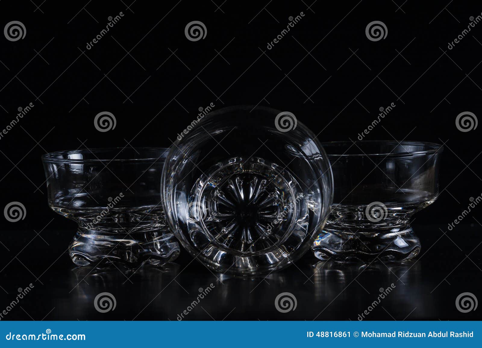 Crystal Clear Glass in Dark on Black Stock Image - Image of industry ...