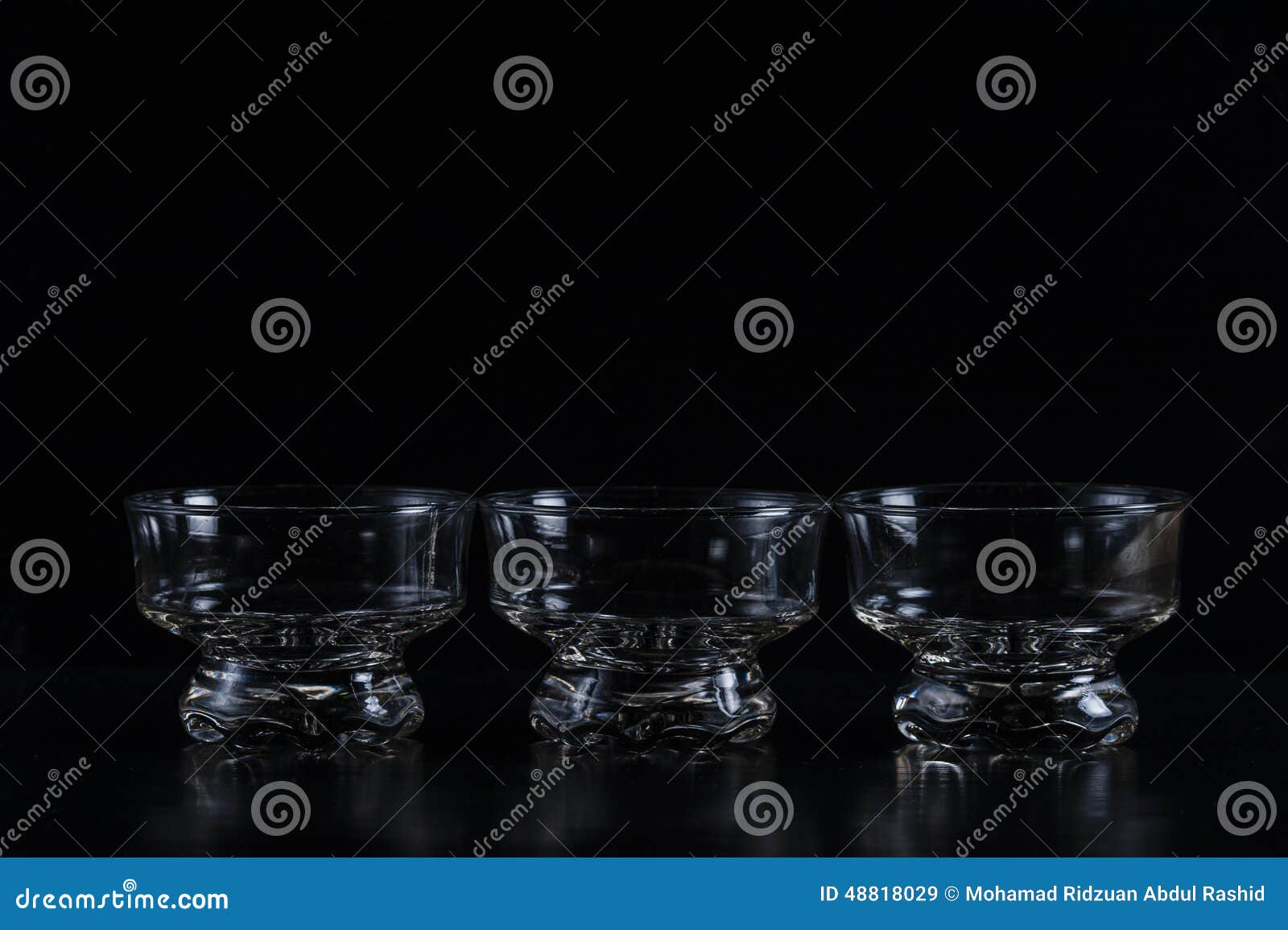 Crystal Clear Glass in Dark on Black Stock Image - Image of reflections ...