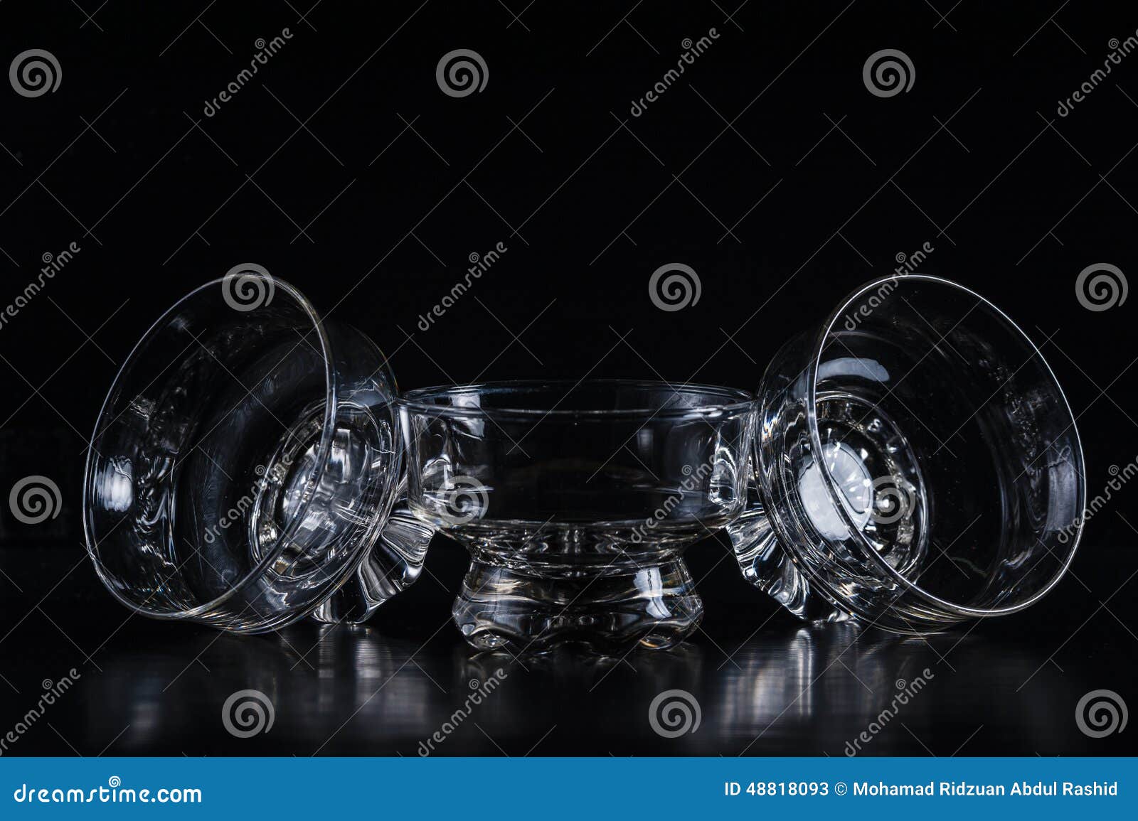 Crystal Clear Glass in Dark on Black Stock Image - Image of clear ...