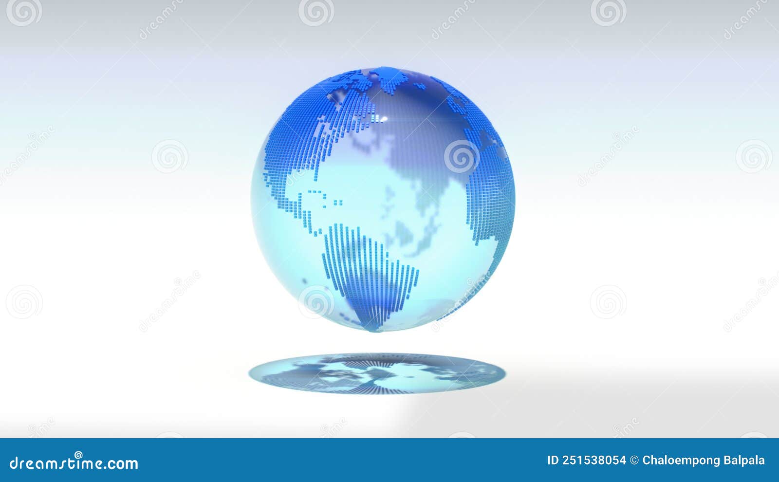 Crystal Clear Globe with World Map. Stock Illustration - Illustration ...