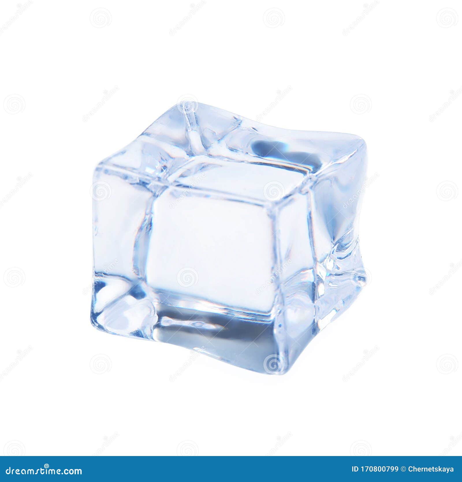 Crystal Clear Ice Cube Isolated on White Stock Image - Image of glass ...