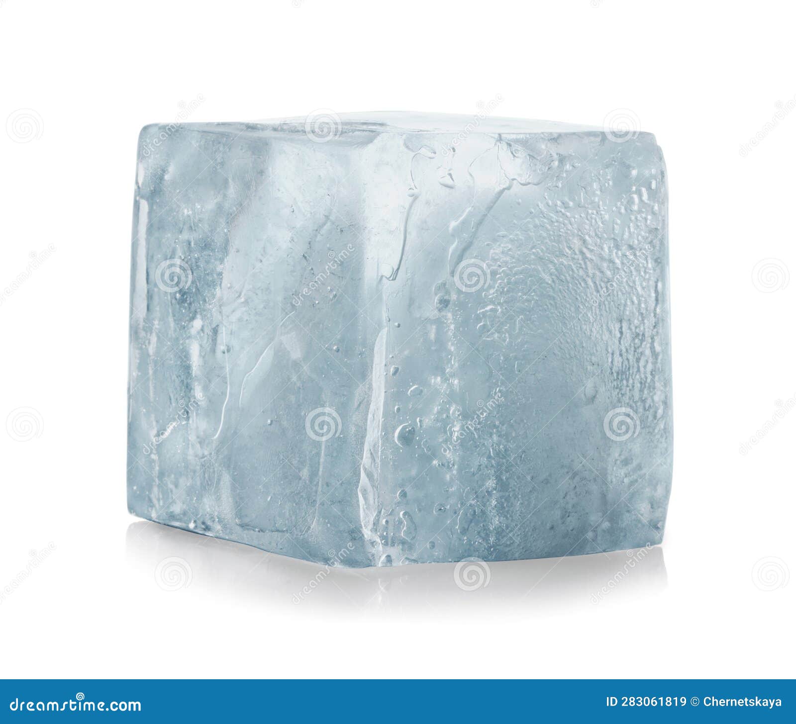 Crystal Clear Ice Cube on White Background Stock Image - Image of ...