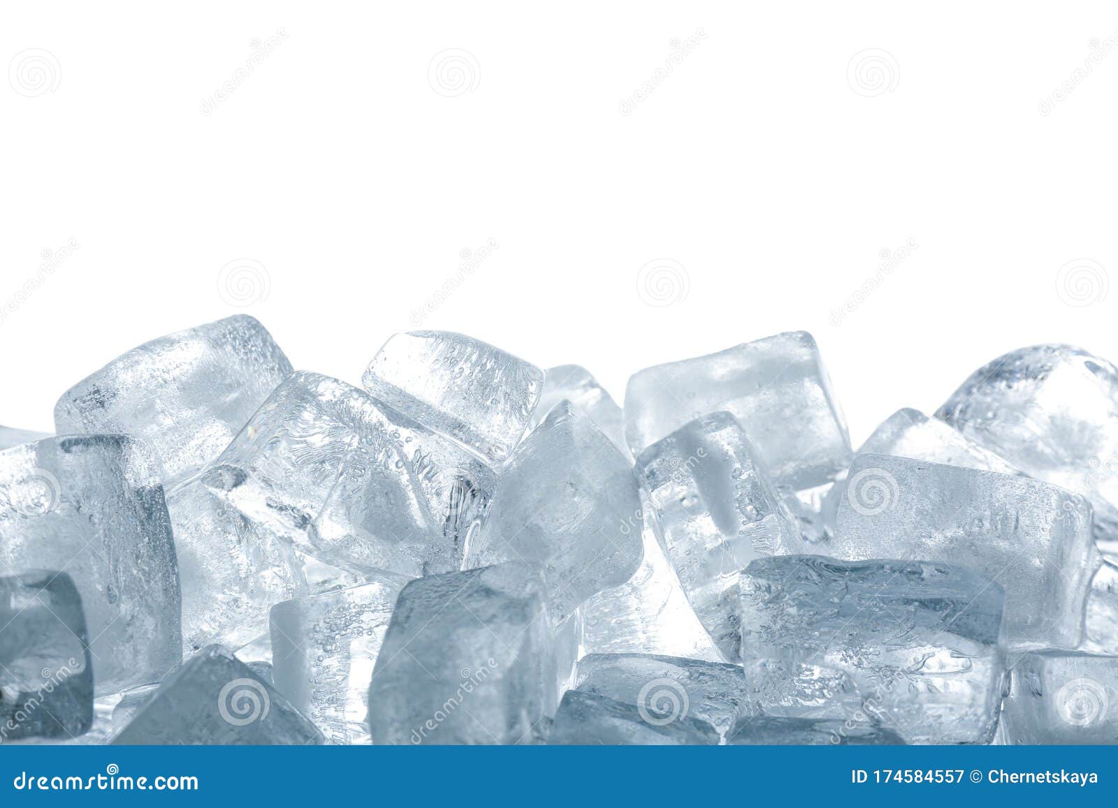 Crystal Clear Ice Cubes Isolated on White Stock Image - Image of ...