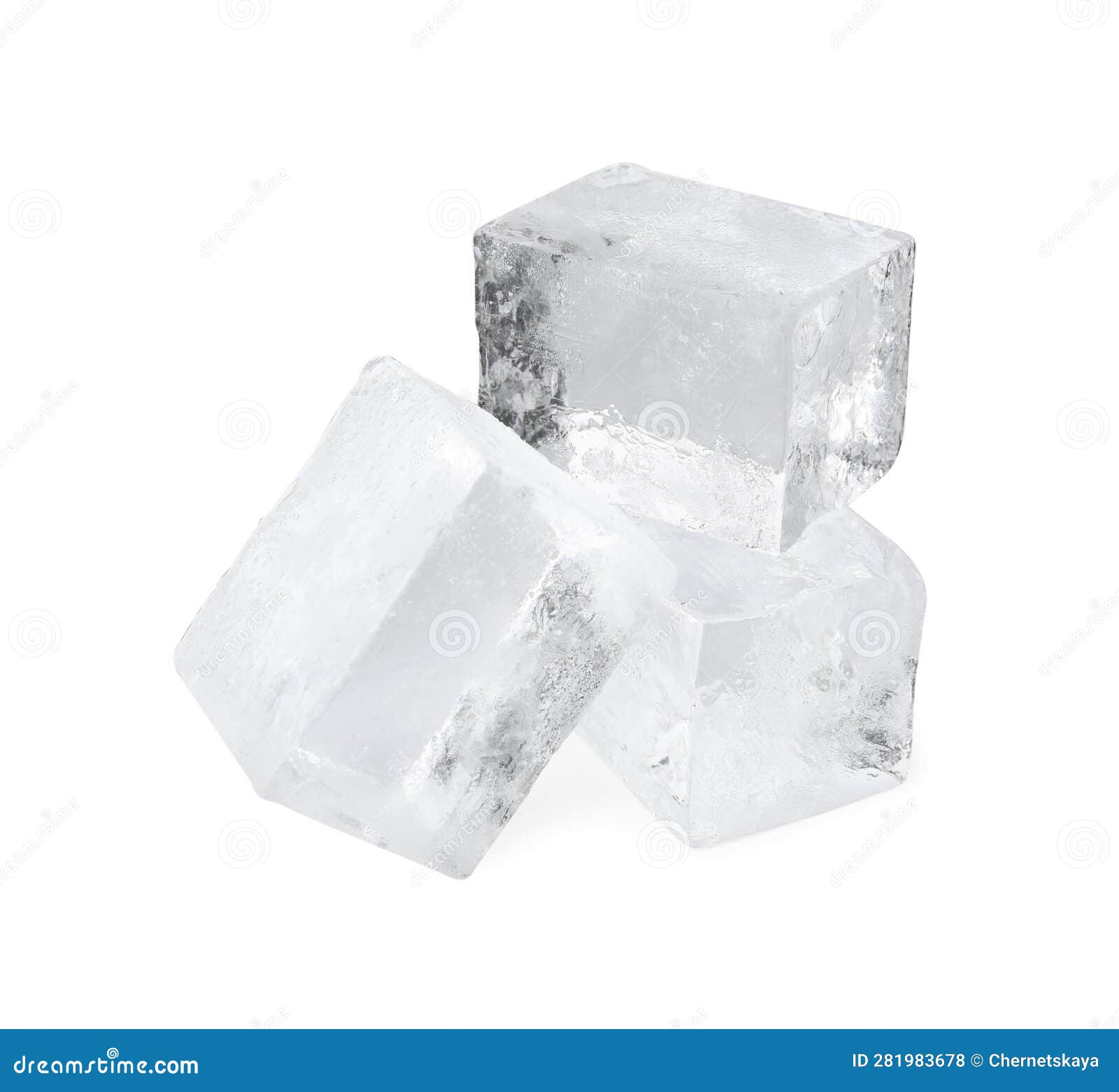 Crystal Clear Ice Cubes Isolated on White Stock Photo - Image of piece ...