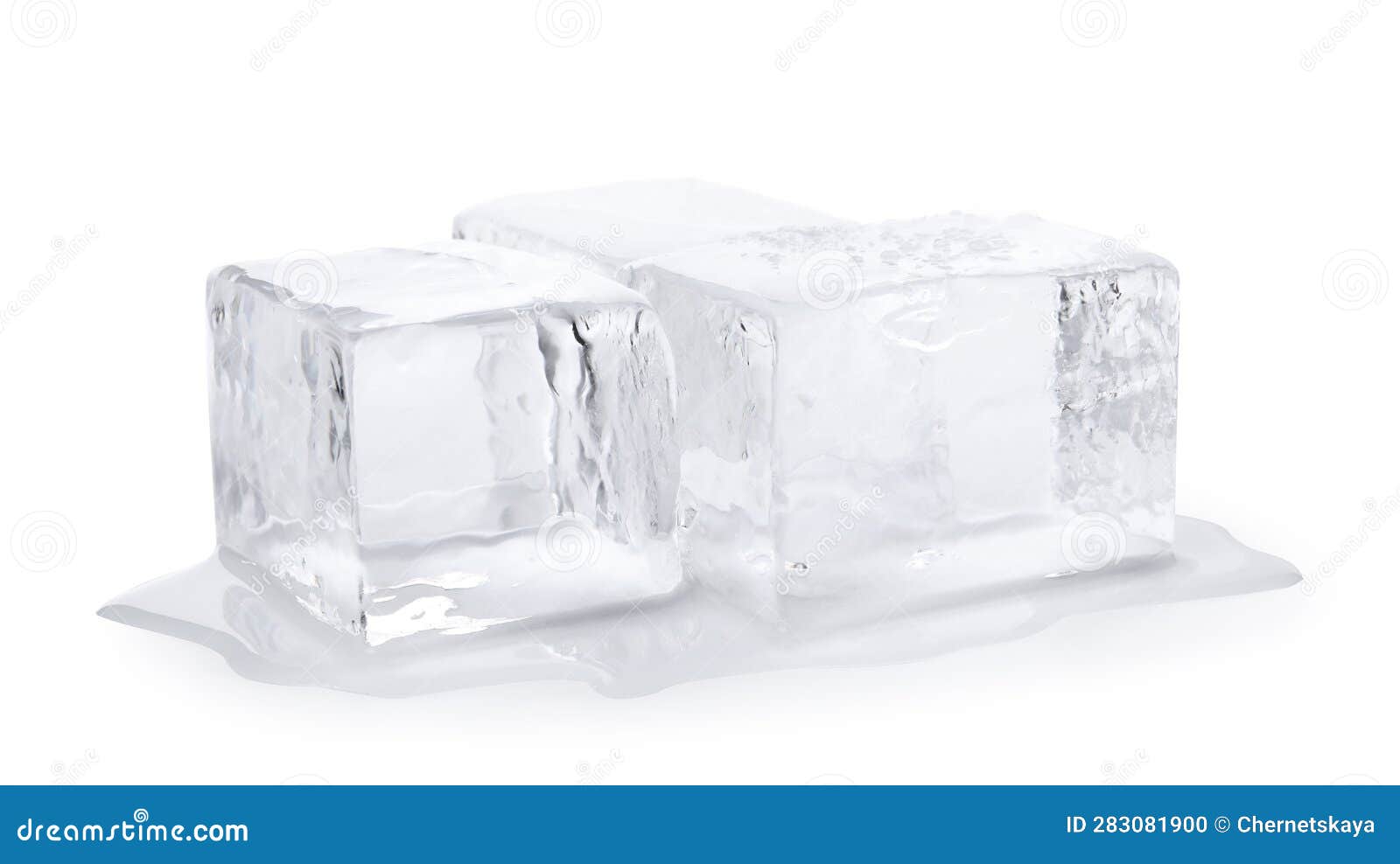Crystal Clear Ice Cubes Isolated on White Stock Photo - Image of ...