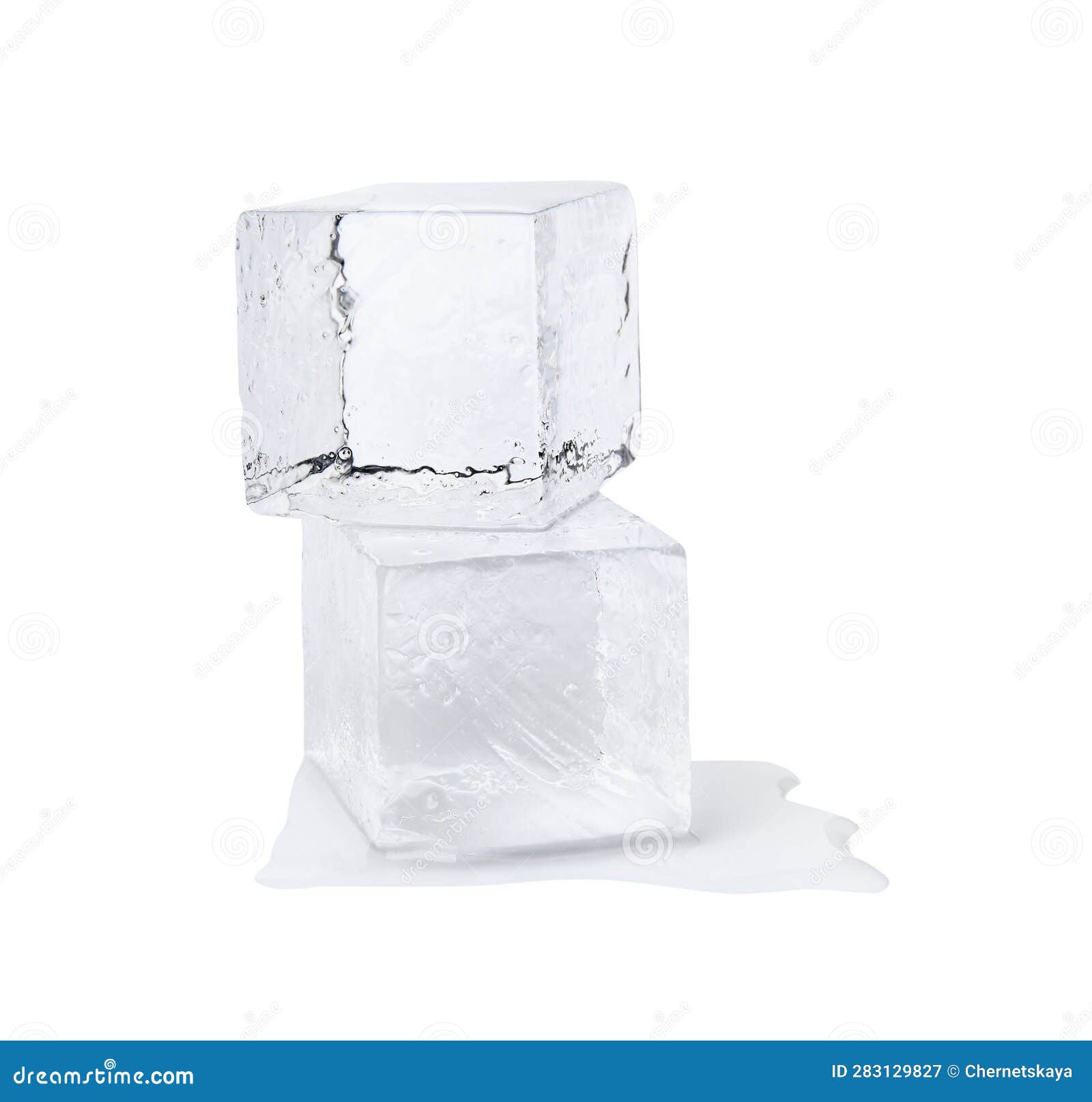 Crystal Clear Ice Cubes Isolated on White Stock Image - Image of cube ...
