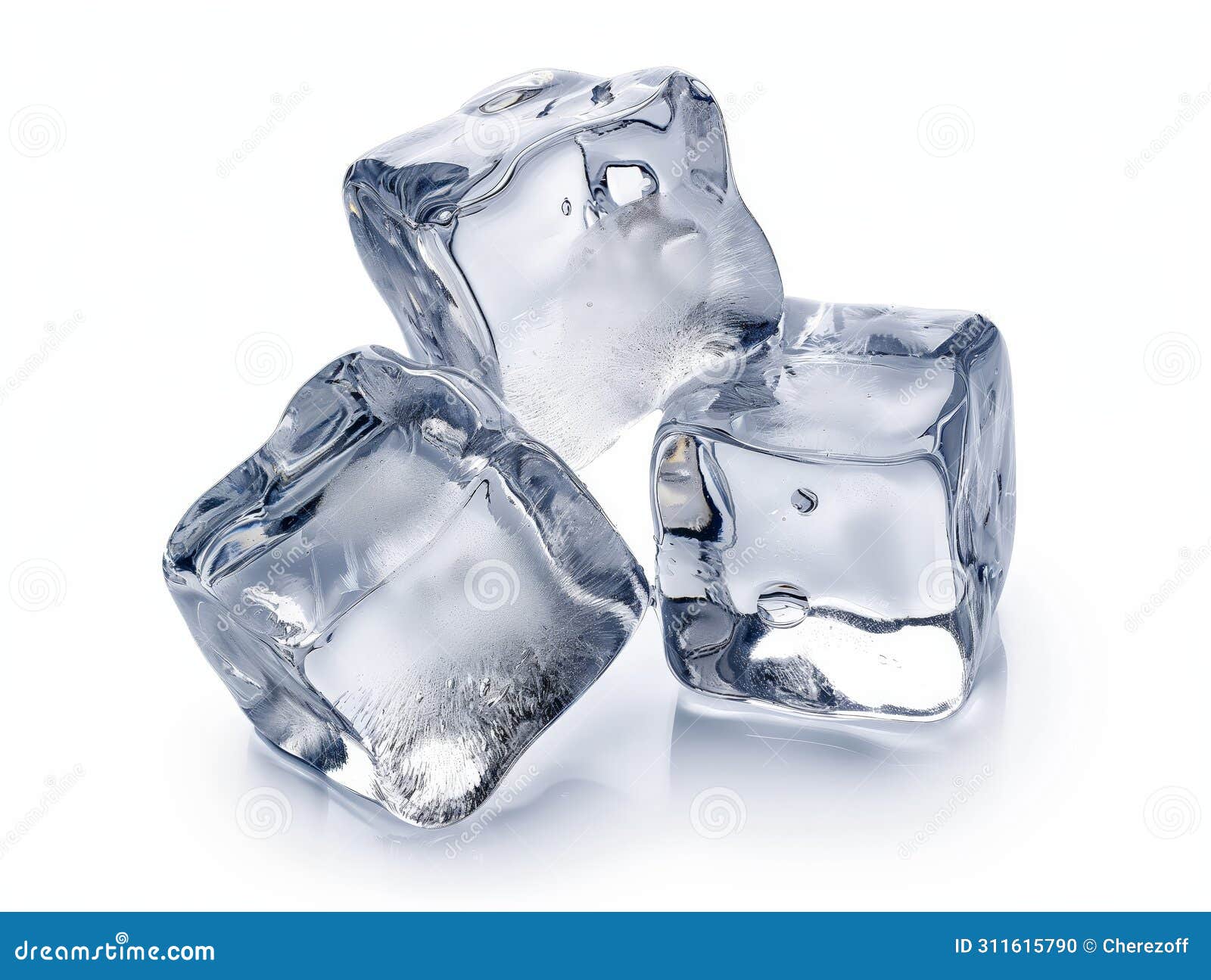 Crystal Clear Ice Cubes on White Background Stock Photo - Image of ...