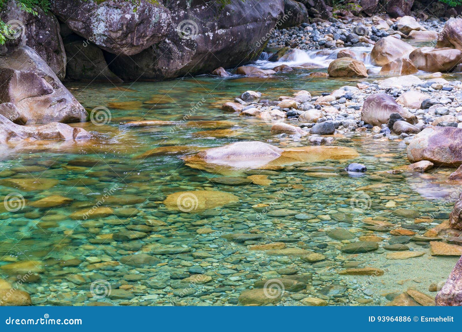Crystal Clear River Water Flowing Over Rocks Stock Photo - Image of ...