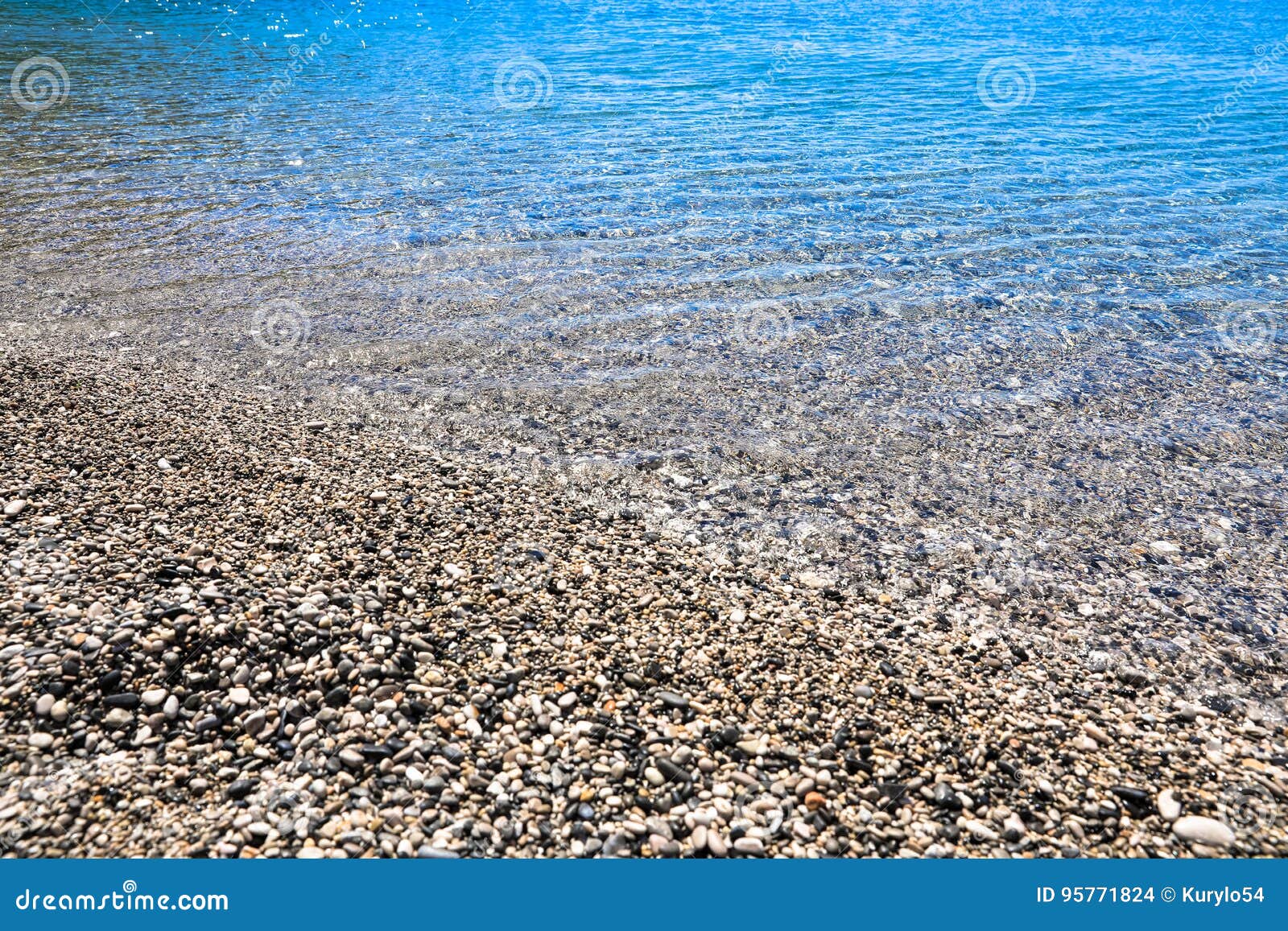 Crystal Clear Sea Water and Pebble Beach. Stock Photo - Image of ...