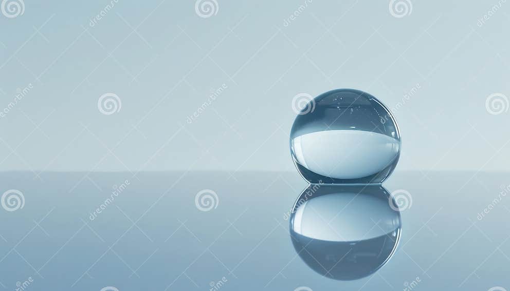 A Crystal Clear Sphere Reflecting Light on a Smooth Surface Stock Photo ...