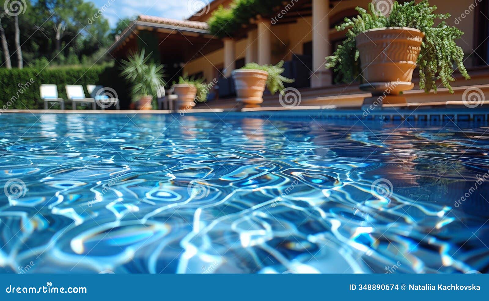 Crystal Clear Swimming Pool Water Stock Photo - Image of surface ...