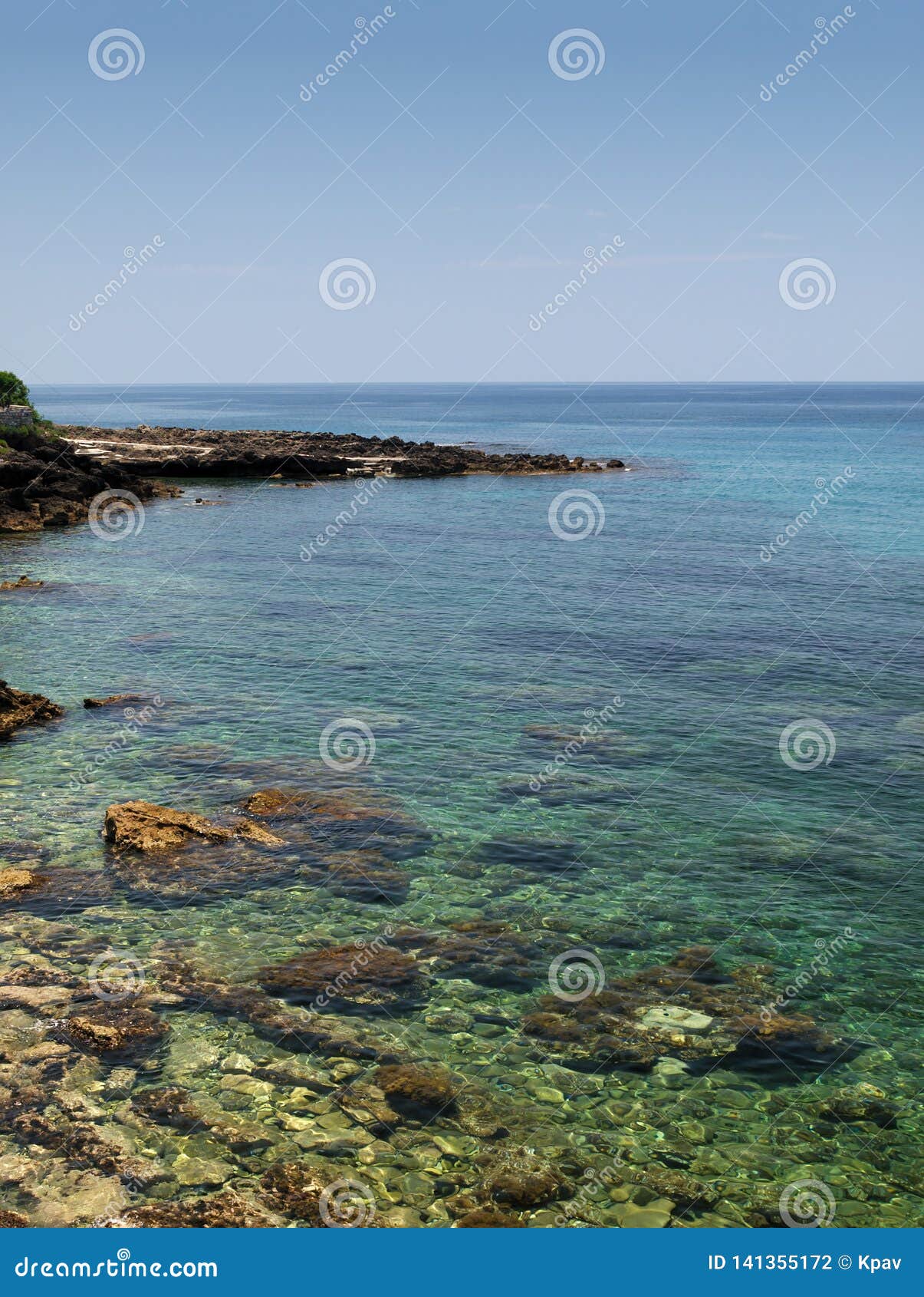 Crystal Clear Water Beach with Rocks Stock Photo - Image of seascape ...
