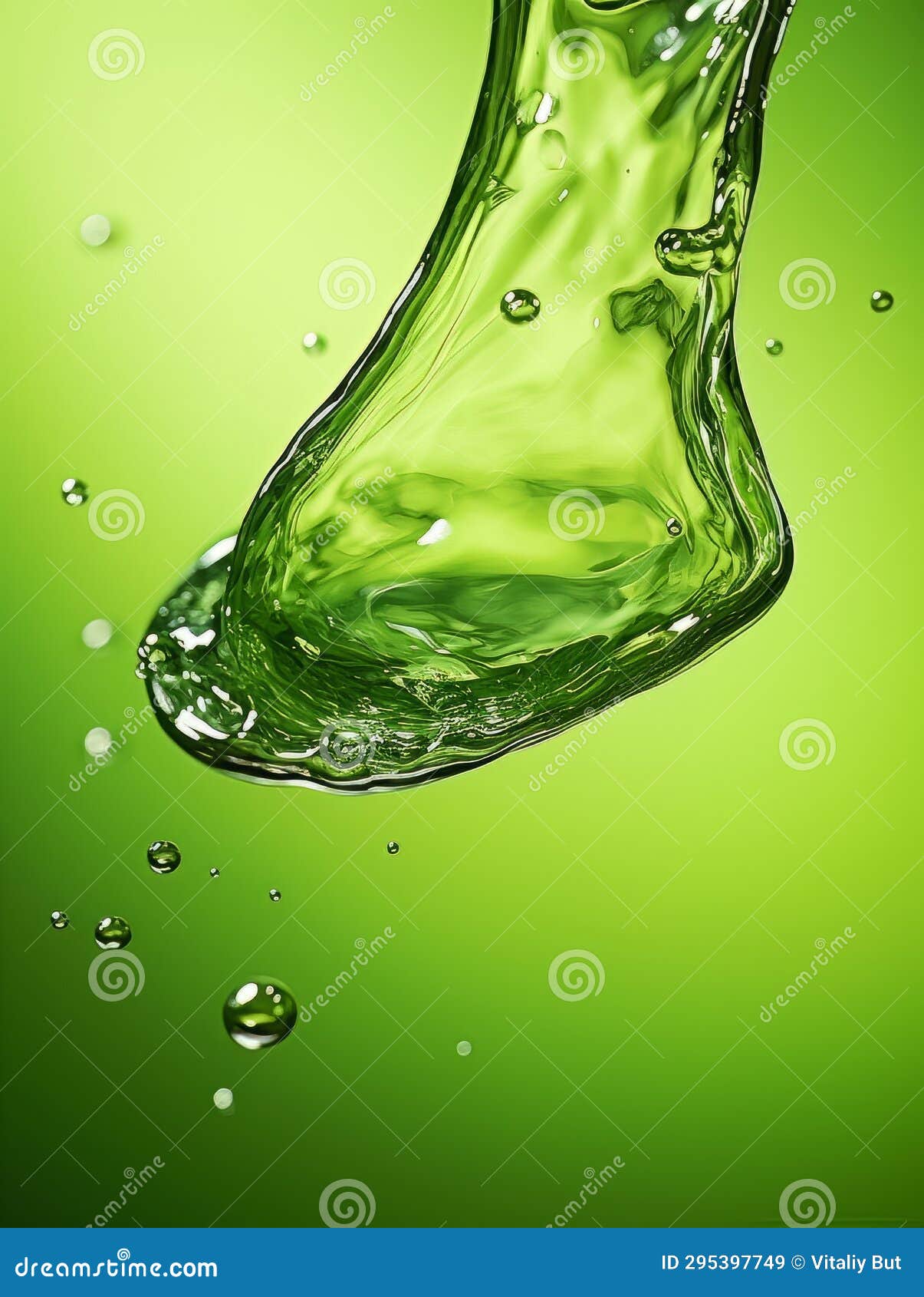 Crystal Clear Water Drip Splash Abstract Form on Green Background AI ...