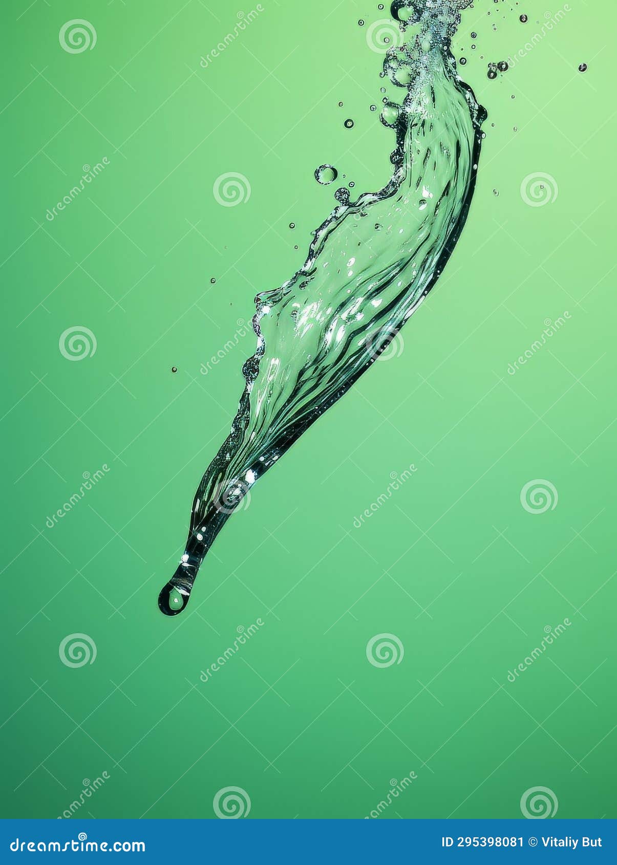Crystal Clear Water Drip Splash Abstract Form on Green Background AI ...