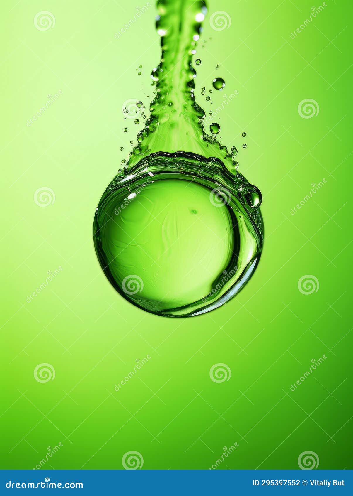 Crystal Clear Water Drip Splash on Green Background AI Stock Photo ...