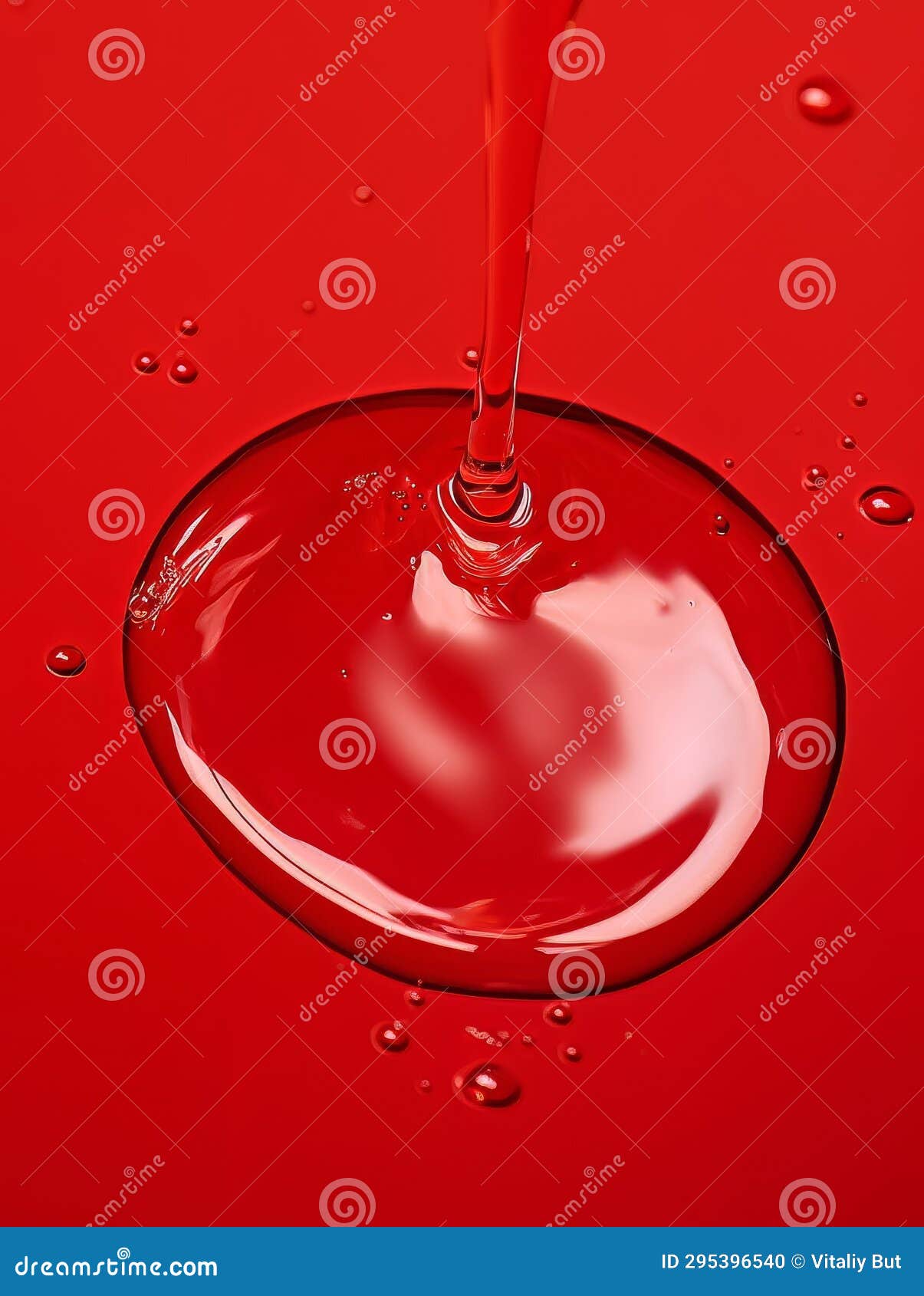Crystal Clear Water Drip Splash on Red Background AI Stock Illustration ...
