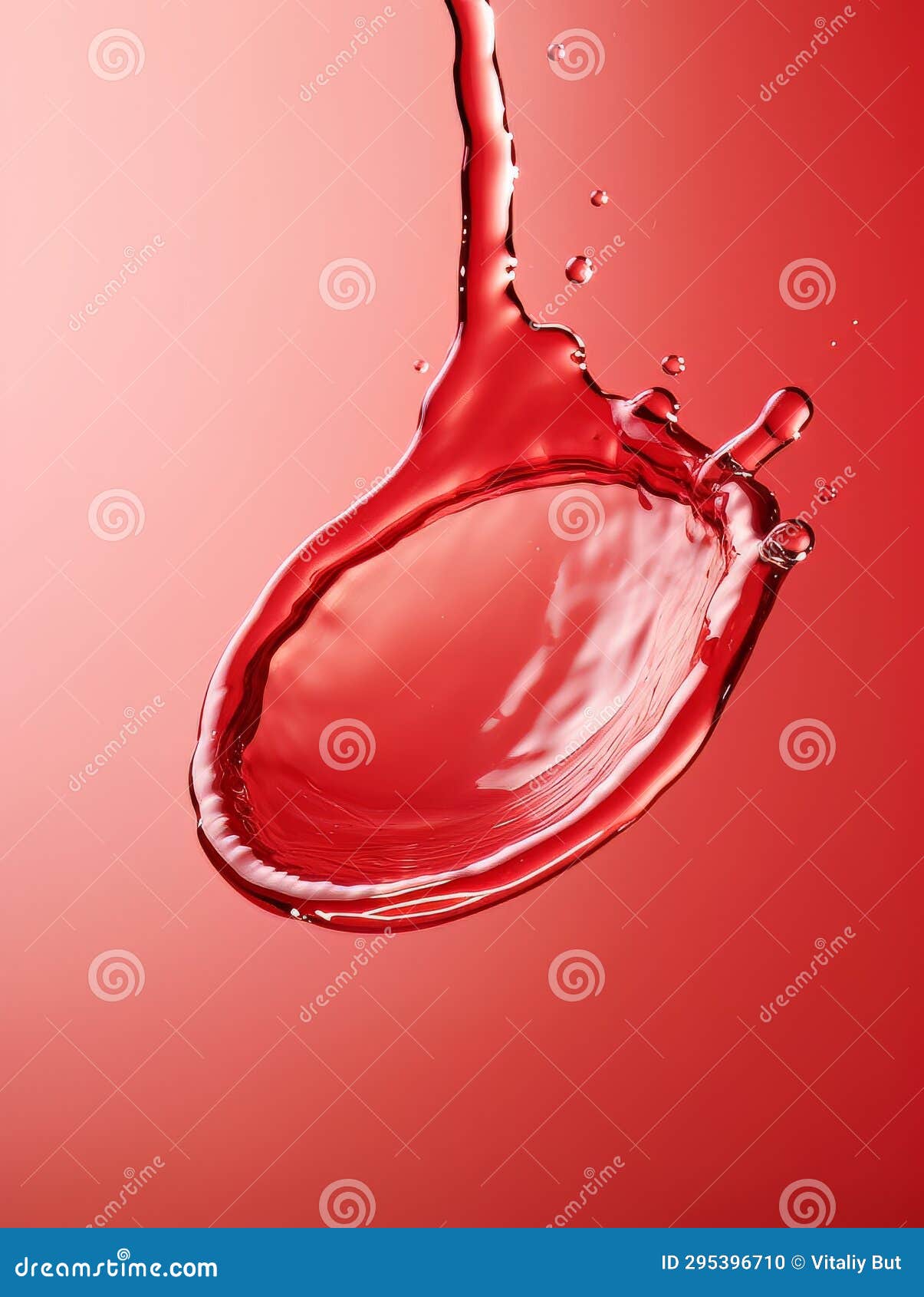 Crystal Clear Water Drip Splash on Red Background AI Stock Illustration ...