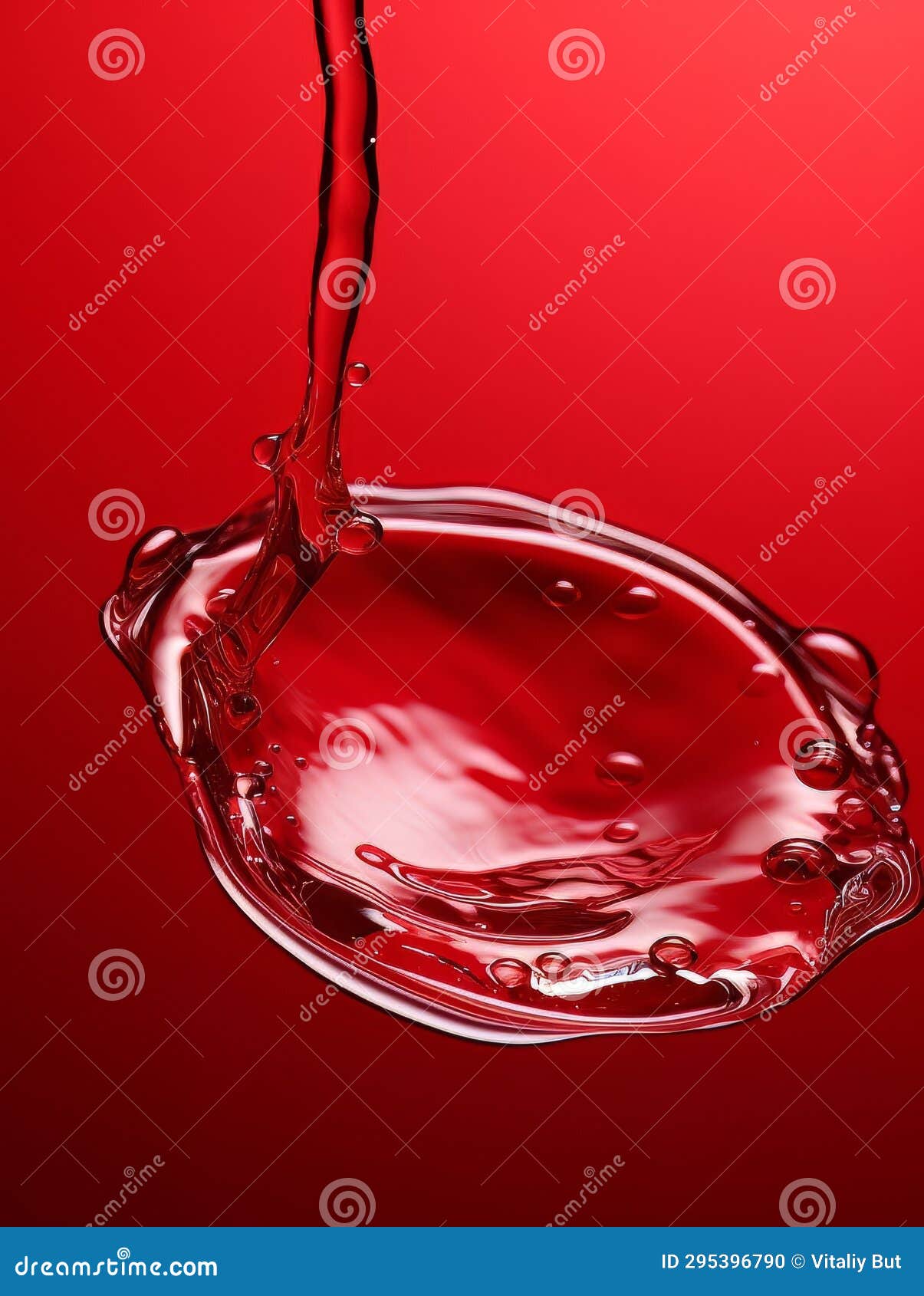 Crystal Clear Water Drip Splash on Red Background AI Stock Illustration ...