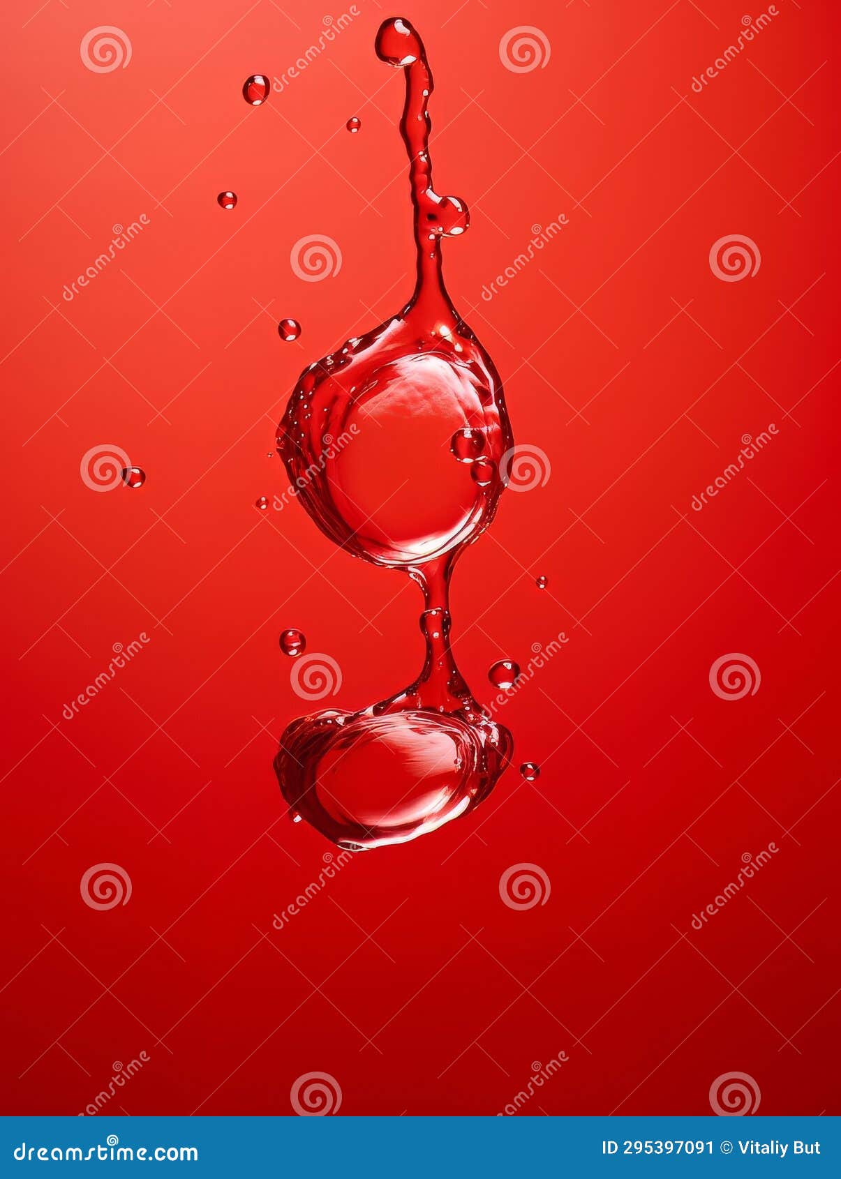 Crystal Clear Water Drip Splash on Red Background AI Stock Illustration ...