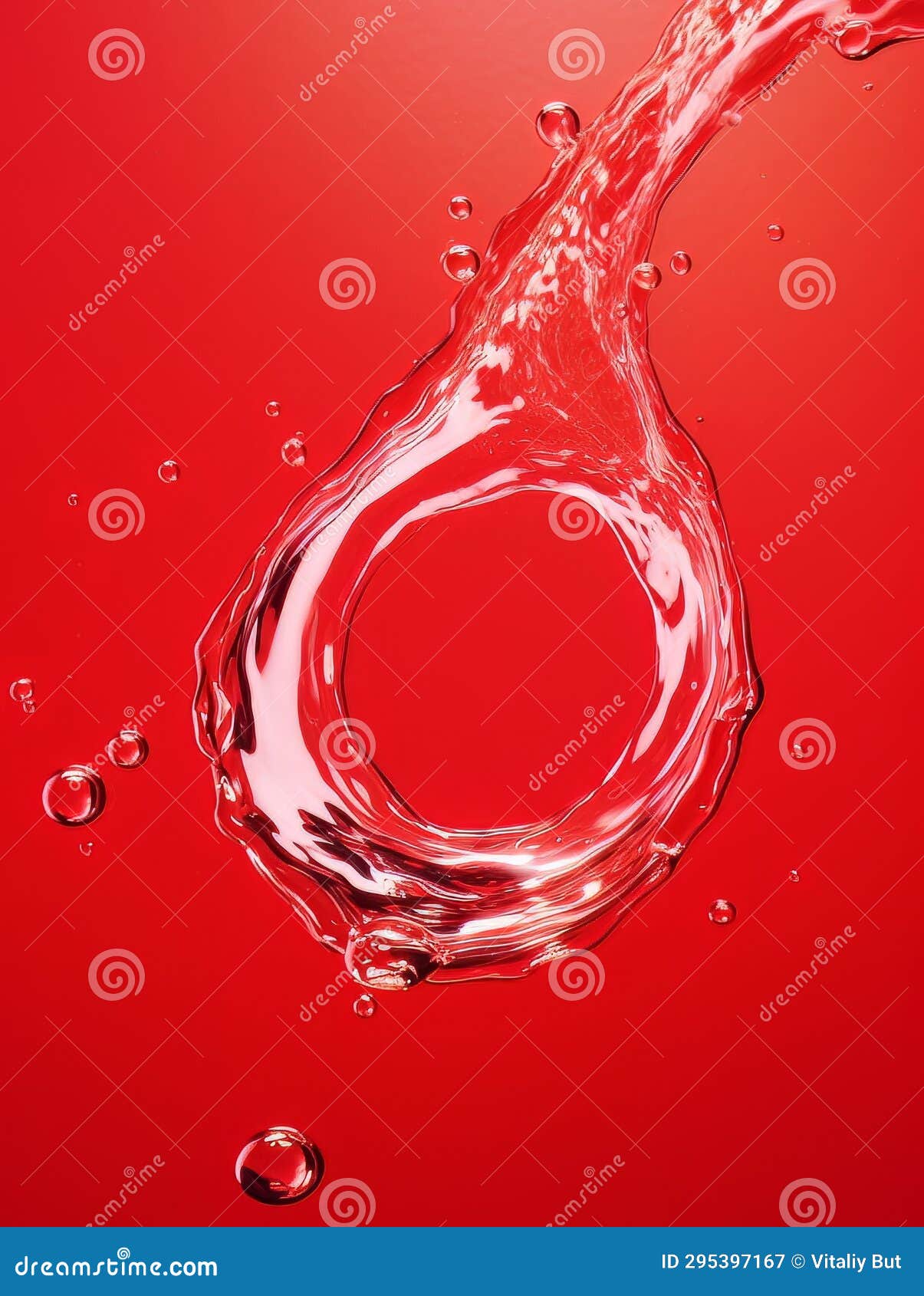 Crystal Clear Water Drip Splash on Red Background AI Stock Illustration ...
