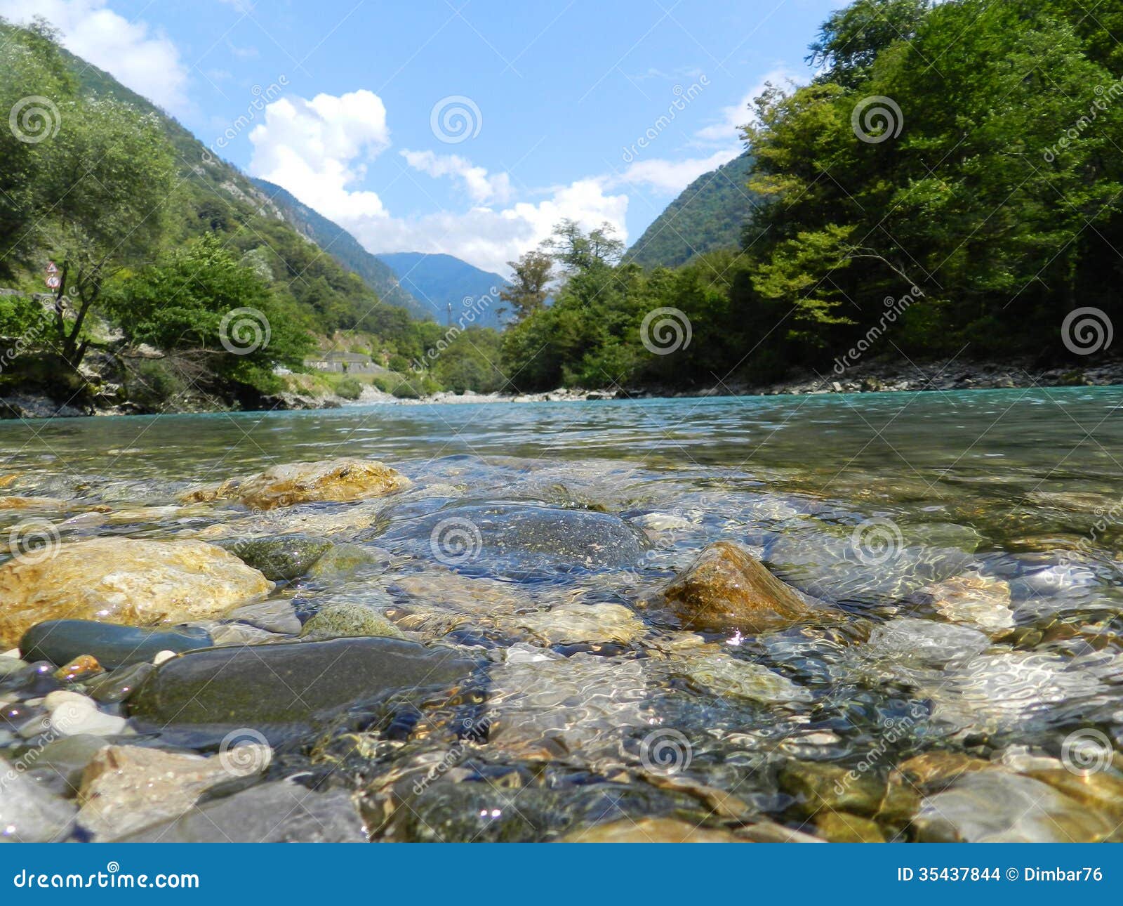 The Crystal Clear Water of a Mountain River, Abkhazia Stock Photo ...