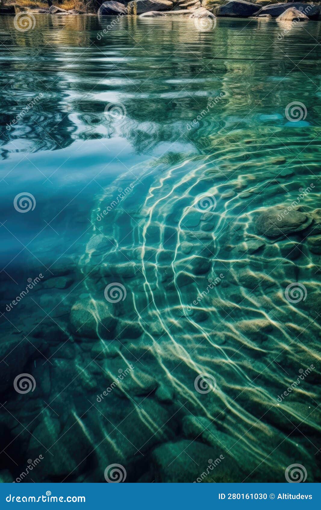 Crystal Clear Water Ripples in a Calm Pond Stock Illustration ...