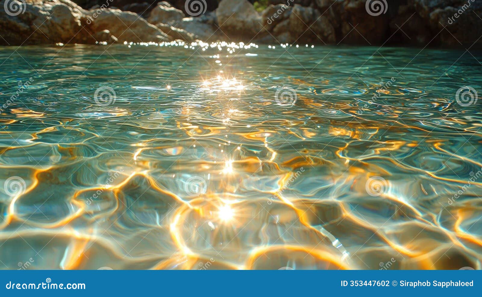 Crystal Clear Water Ripples with Sparkling Reflections Create Serene ...