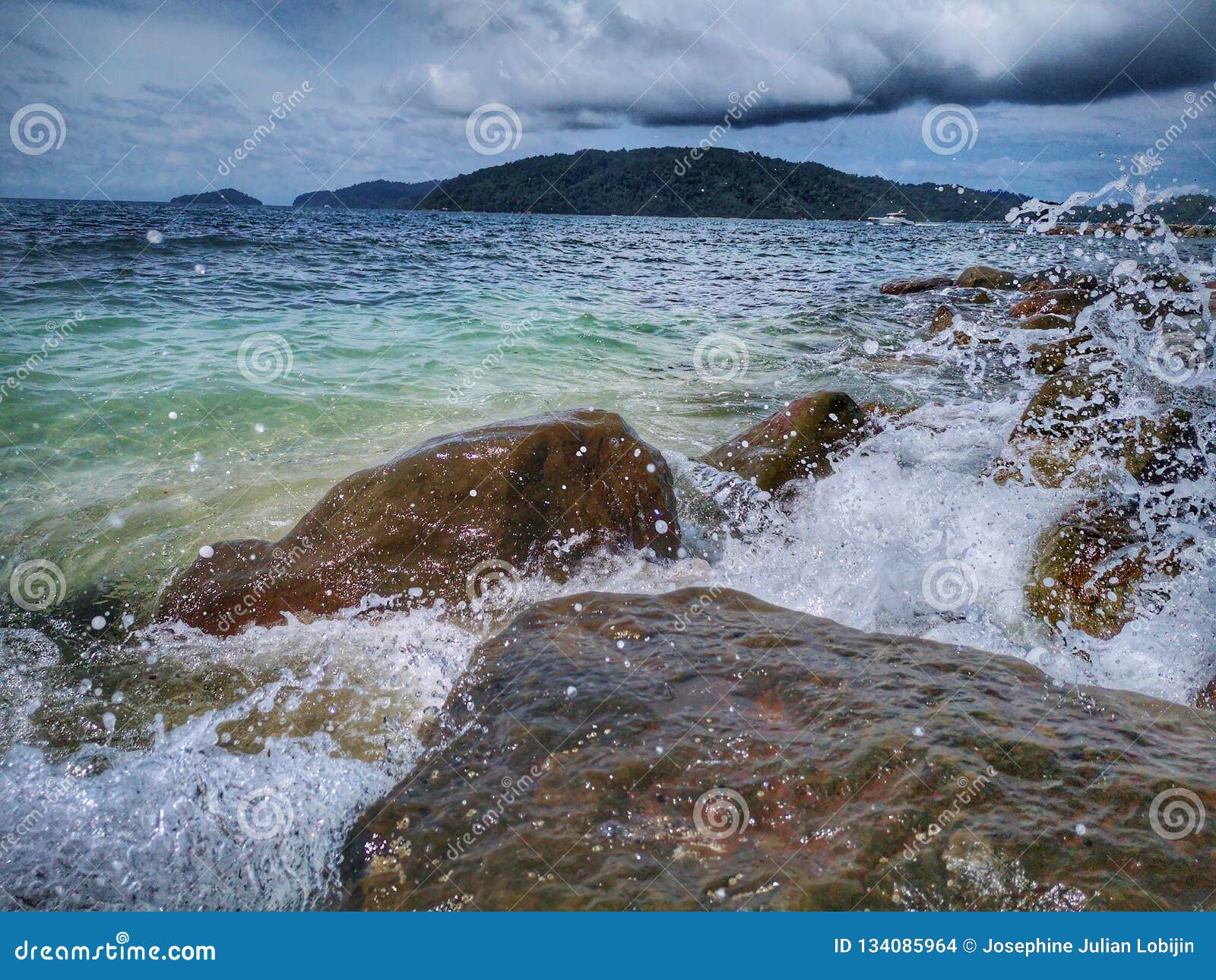 Beautiful Wave Breaks To the Shore and it Called Swash Stock Photo ...