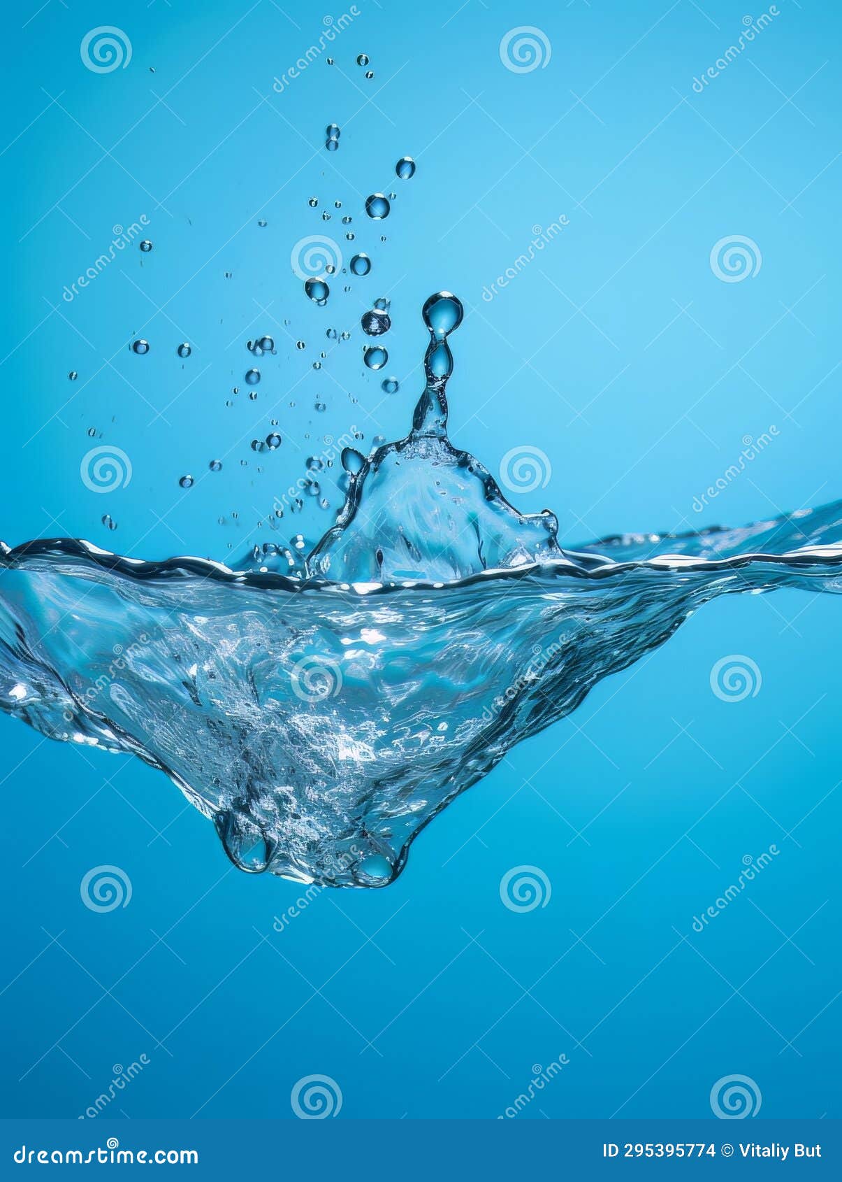 Crystal Clear Water Splash on Blue Background AI Stock Illustration ...