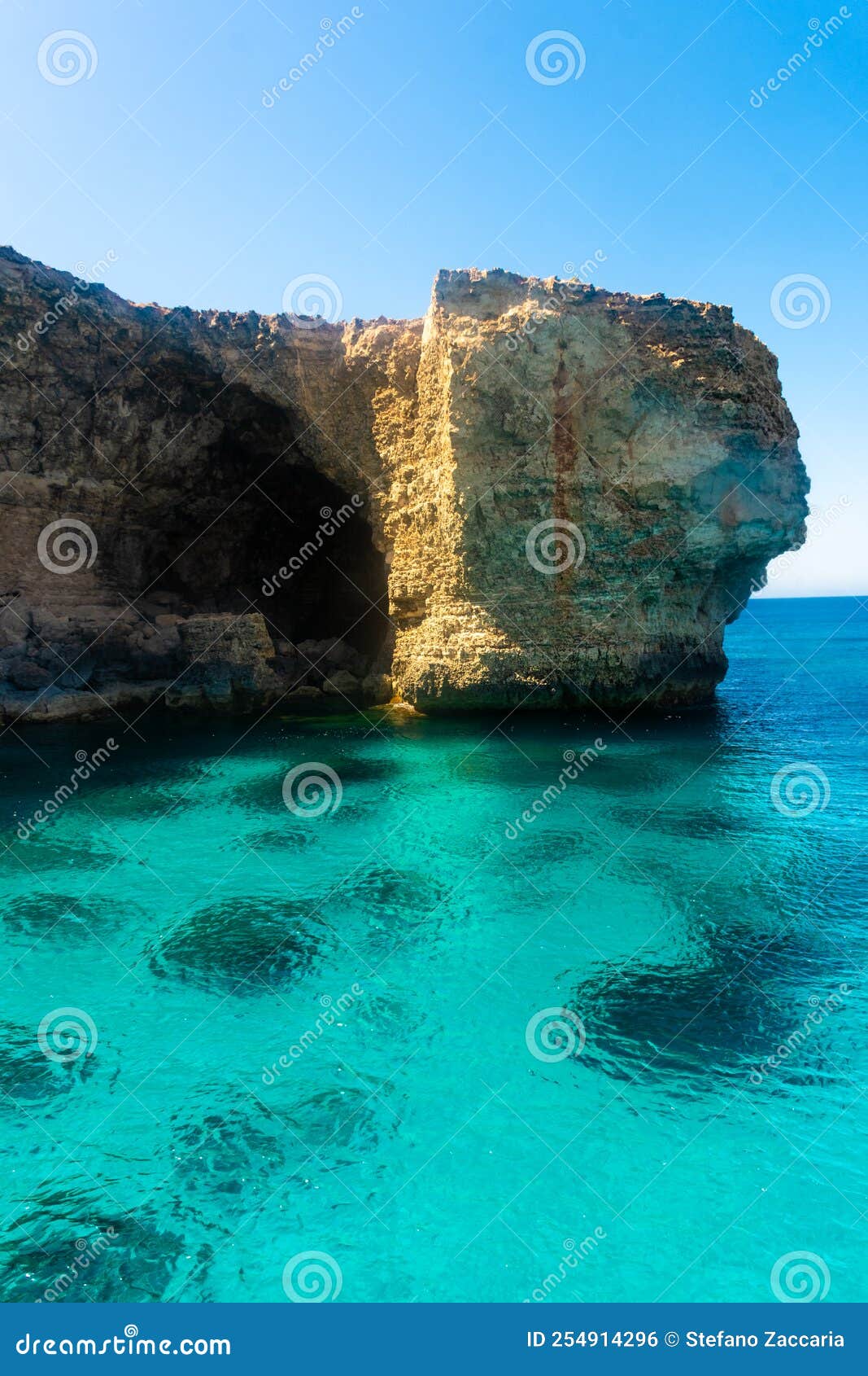Crystal Clear Water Under the Cliffs of Malta Stock Photo - Image of ...