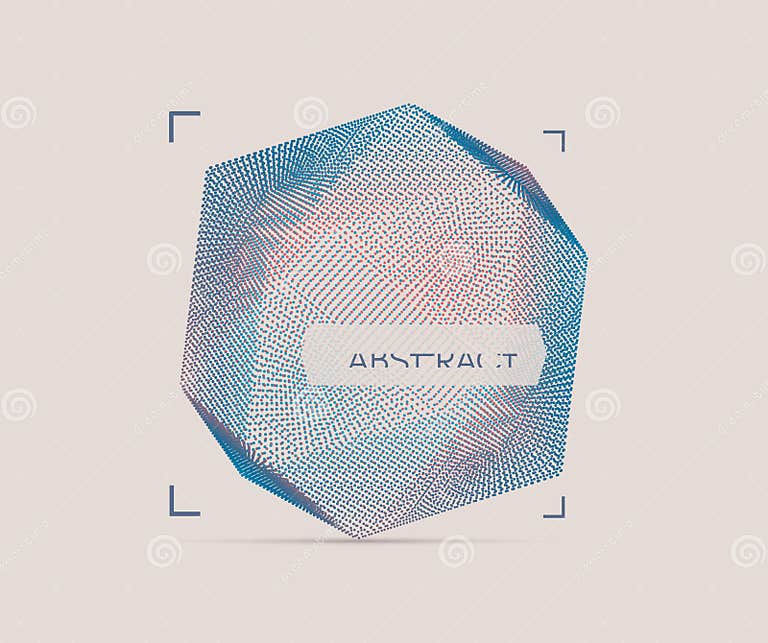 Crystal Consisting of Small Particles. Object with Dots. Molecular Grid ...