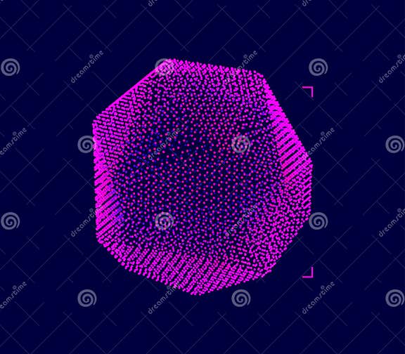 Crystal Consisting of Small Particles. Object with Dots. Molecular Grid ...