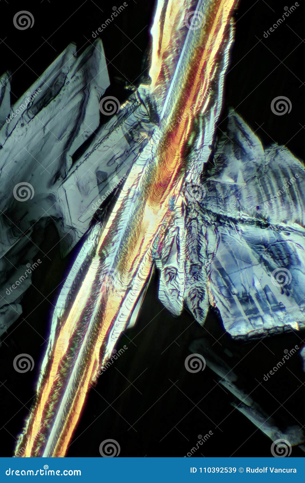 Polarized Light Makes Crystals Gleam Stock Image Image Of Citric Microscope 110392539