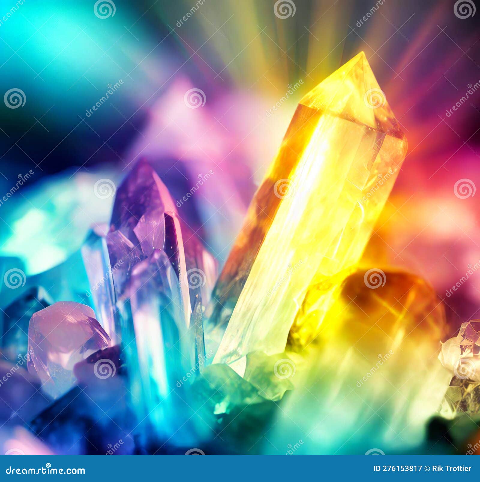 Colourful Cluster of Grown Crystals Stock Illustration - Illustration ...